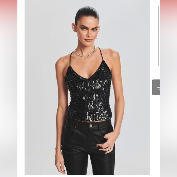 Retrofete | Tops | Retrofete Darla Feather Sequin Embellished Tank Top ...